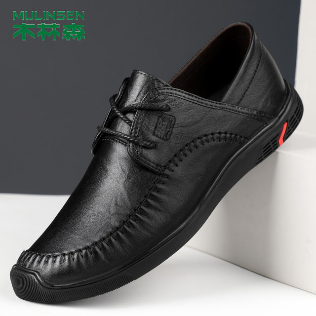 Mulinsen leather shoes men's genuine leather soft sole summer shoes 2025 new shoes men's ...