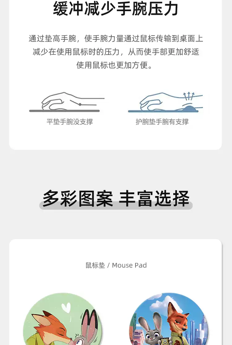 疯狂动物城卡通护腕鼠标垫键盘手托硅胶键盘托女生高颜值护腕垫
