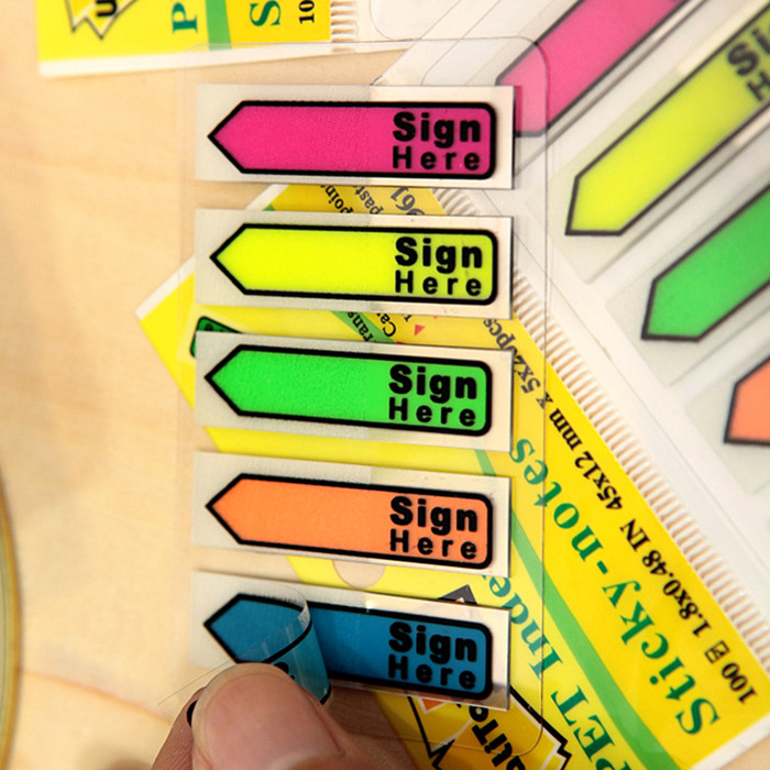 sign here 签名贴 指示标签贴合同文件 签字贴 签名指示贴 便利贴-阿里巴巴