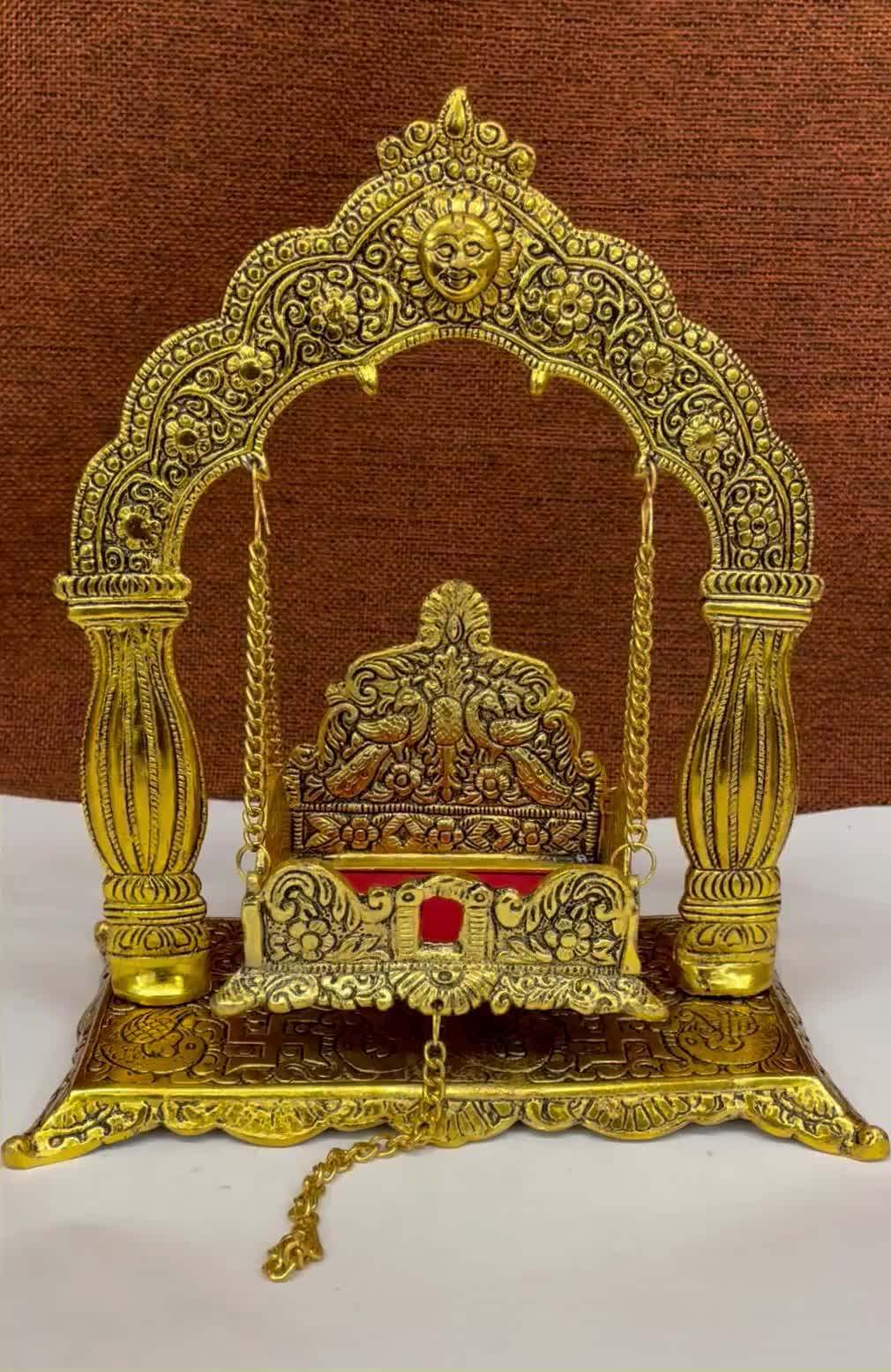 Krishna Bal Gopal Jhula For Laddu Gopal Metal Swing For Hindu God Lord ...