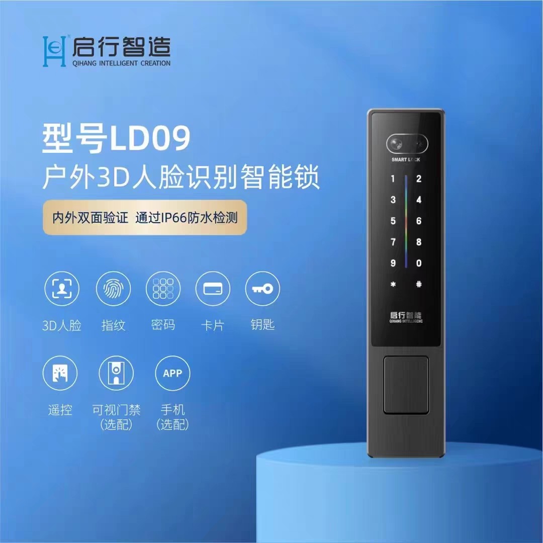 启行LD09户外防水智能锁：3D人脸识别，别墅庭院安全新高度！-别墅门智能锁-淘宝好物网