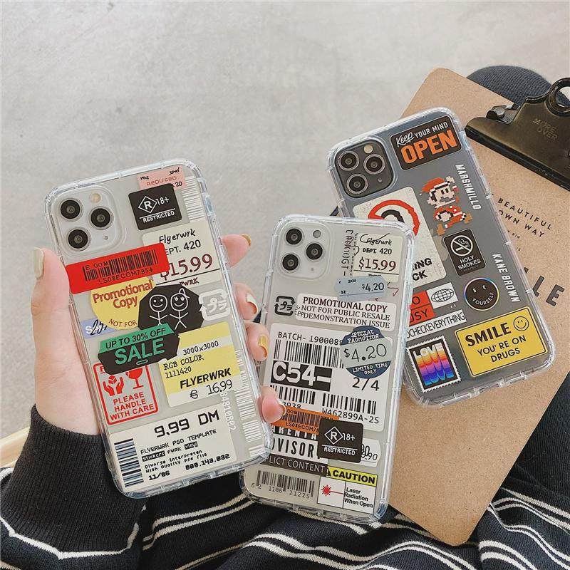 Retro Bar Code Label Phone Case-Taobao