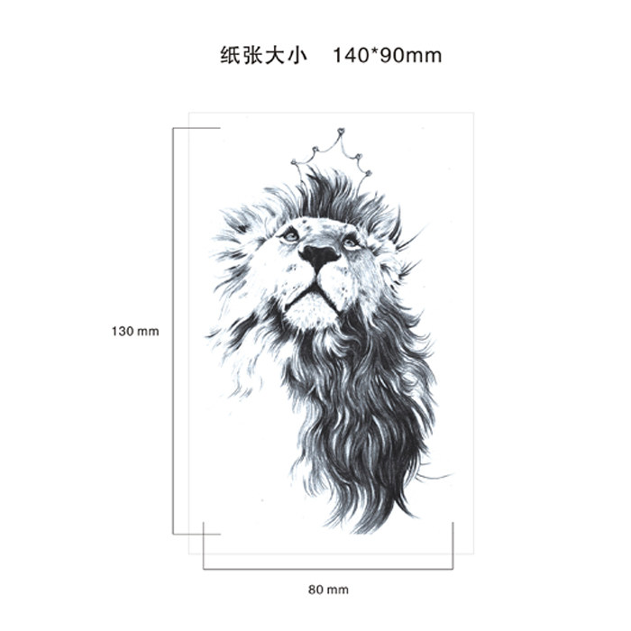 Miss Meow original lion tattoo stickers Waterproof men and women crown ...