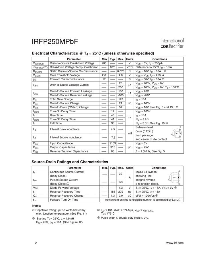 原装 IRFP250MPBF TO-247(AC) N沟道 200V/30A 直插MOSFET-阿里巴巴