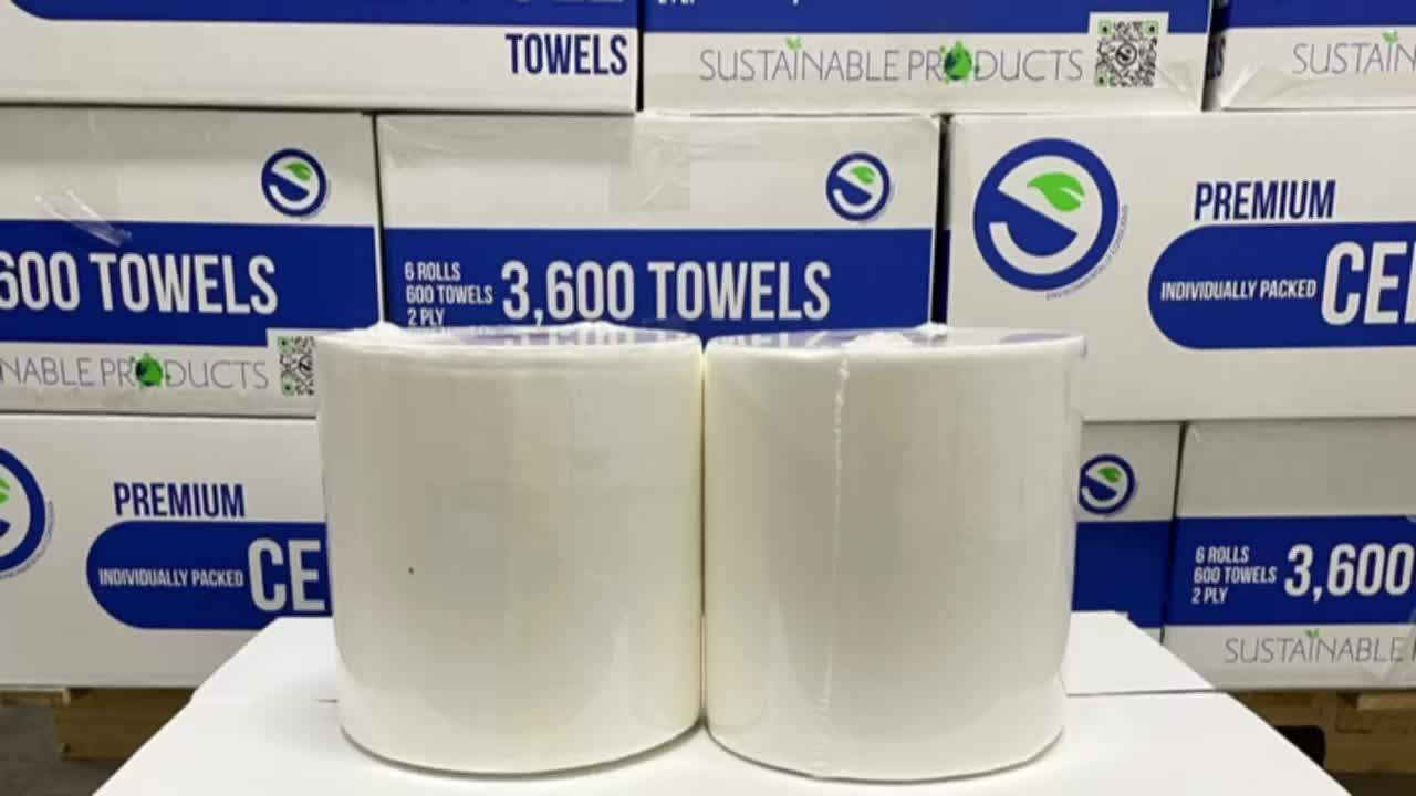 Custom Logo 600g 1 Or 2 Ply Big Kitchen Towel Paper Kitchen Roll Paper ...