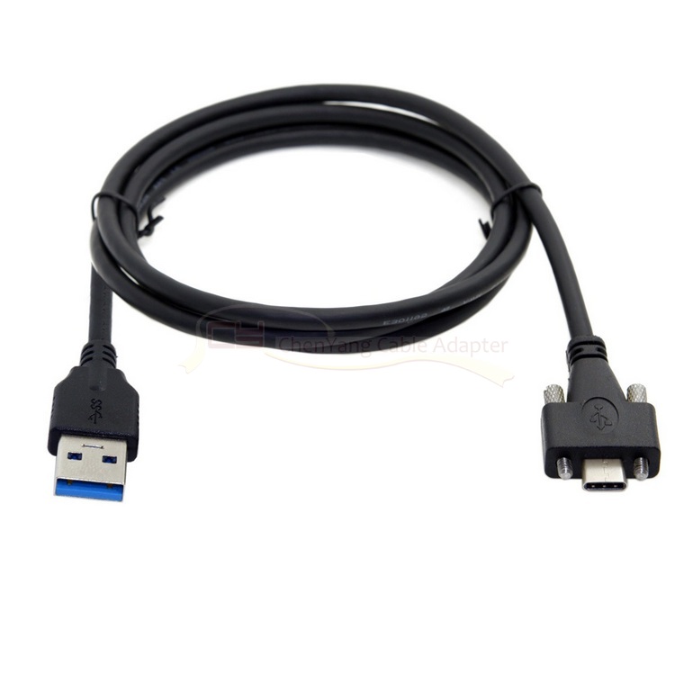 UC-048 带双螺丝固定锁面板USB 3.1 Type-C转USB3.0公数据线1.2m-阿里巴巴