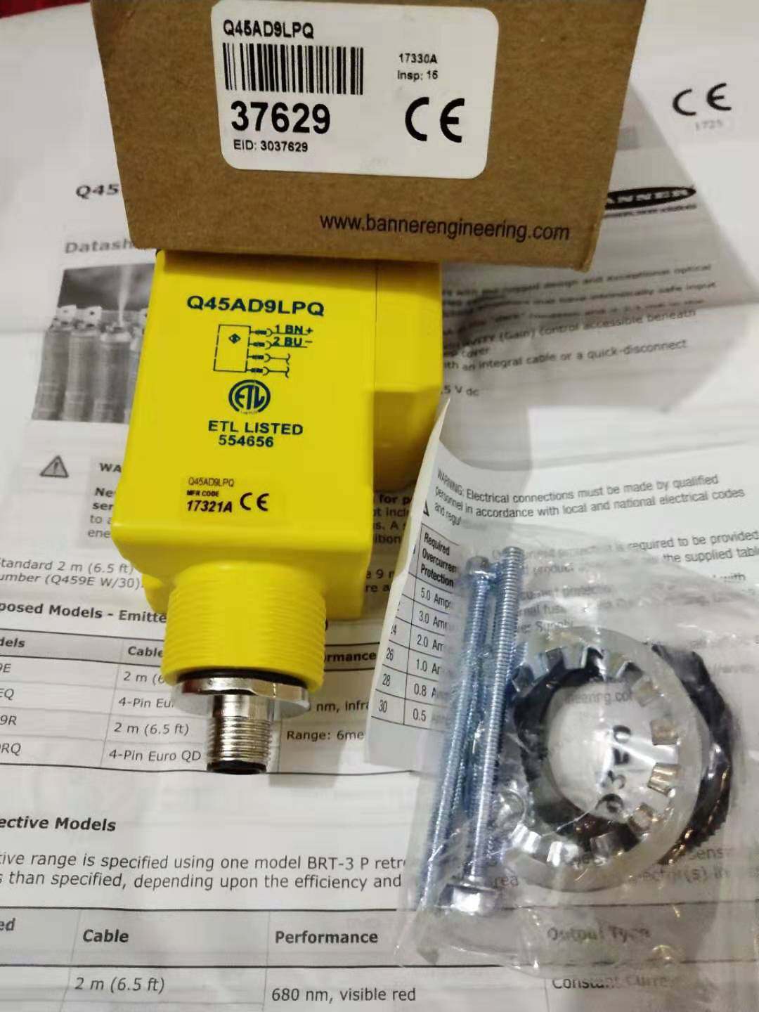 Q45AD9LP 美国邦纳BANNER 防爆型反射板式 光电传感器 Q45AD9LPQ