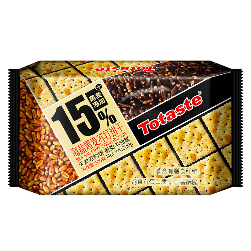 Totaste海鹽黑麥蘇打餅乾 200克/包-Taobao