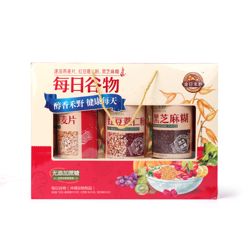 金日禾野每日谷物三合一礼盒750g/盒-Taobao