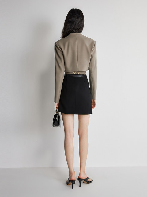 ochirly imported wool worsted wool jacket for women V-neck short ...