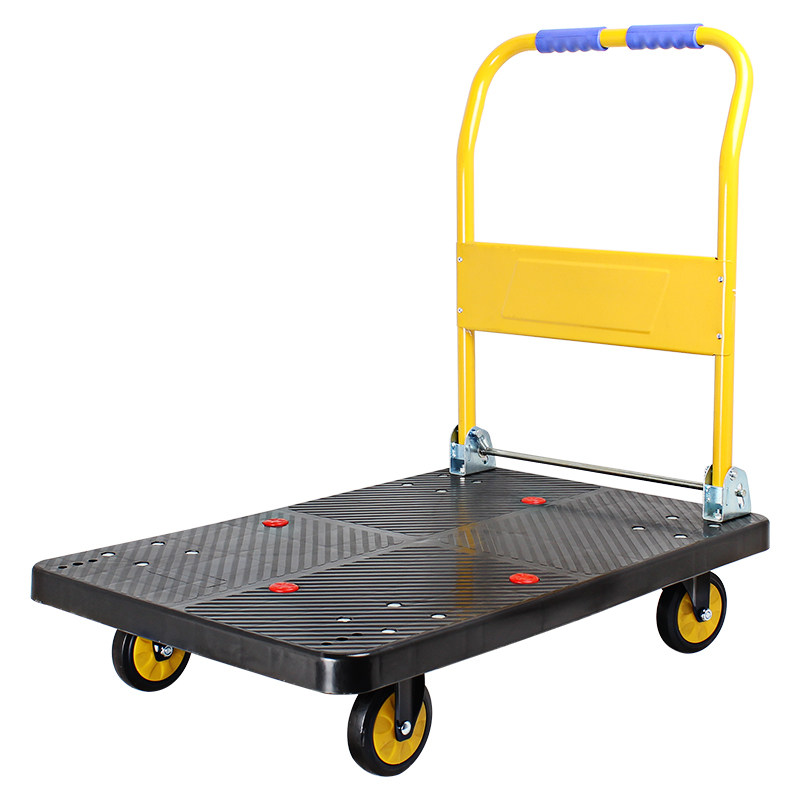 Flatbed Cart Cargo Small Cart Four-wheel Folding Trolley Portable Cart ...