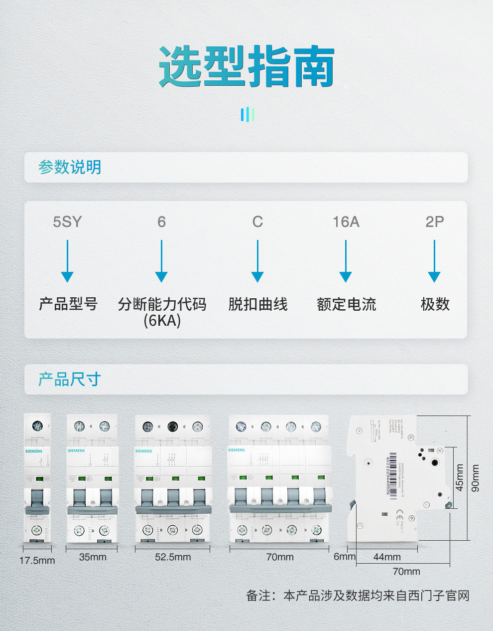 SIEMENS西门子5SY6小型断路器家用C型10-63A 1P 2P 3P 4P空开微断-阿里巴巴
