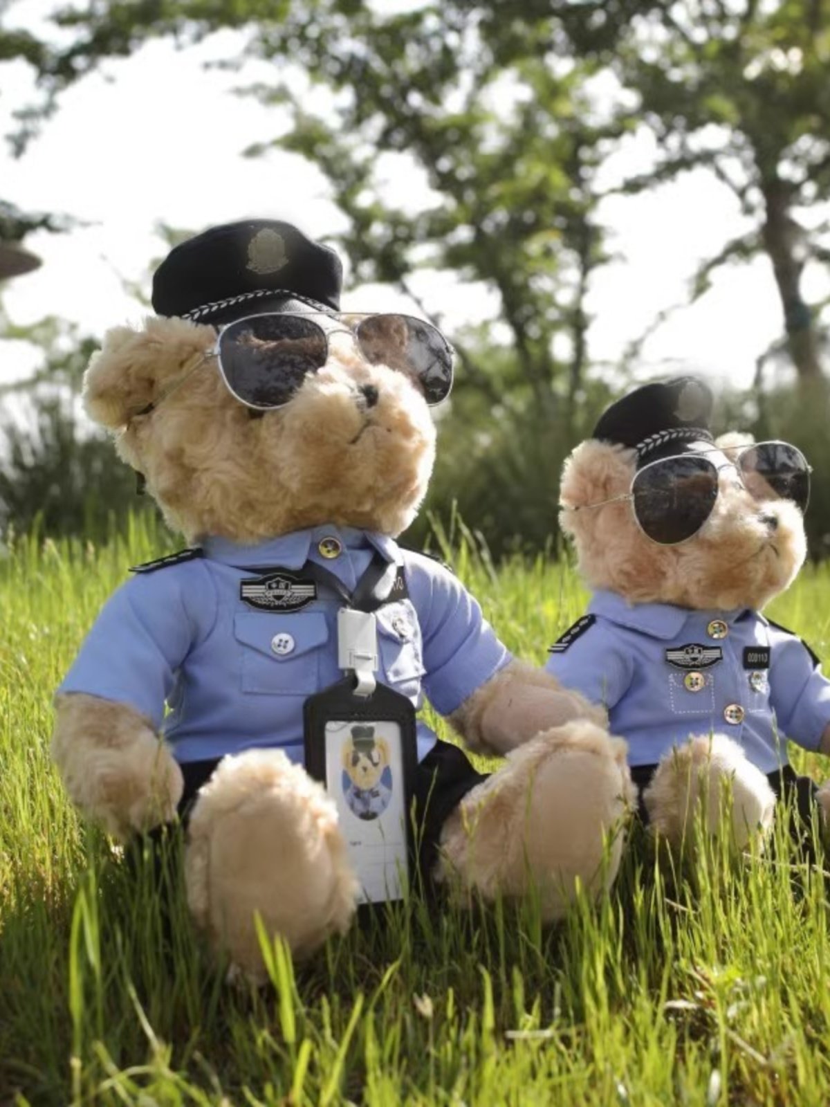 Cool sunglasses police bear traffic police teddy bear net red plush toy ...