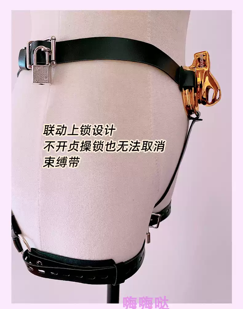 SM贞操锁CB锁射精管理绿帽奴辅助带束缚带紧缚调教伪娘sissy变装