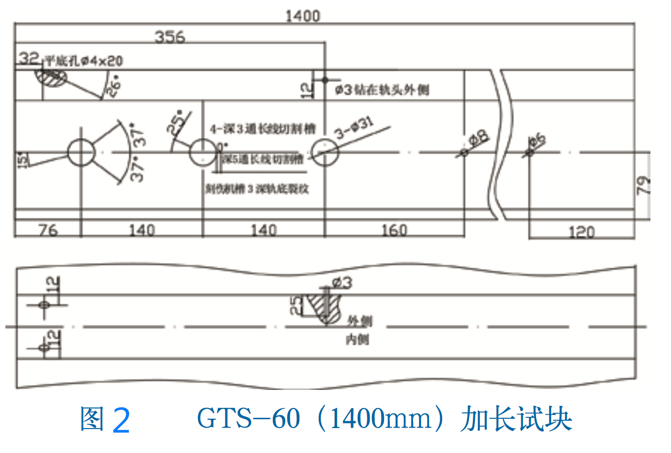 GTS-60 GTS-60C 铁道钢轨超声波探伤试块标准试块-化工仪器网