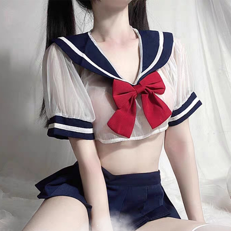 情趣内衣可爱校园睡衣jk制服诱惑纯欲学院风大码水手服200斤胖mm-Taobao