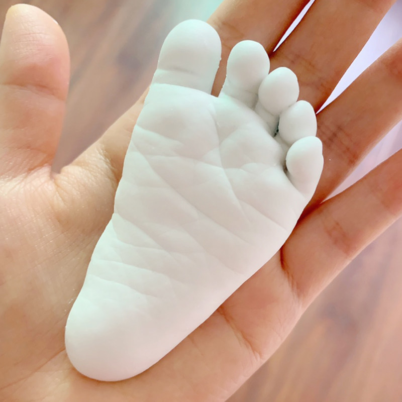 Calligraphy painting hand and foot mold footprint mud souvenir three ...