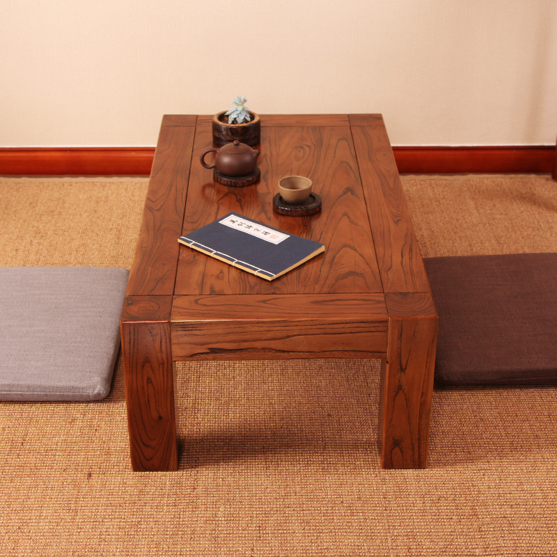 Tatami tea table solid wood kang table floating window small coffee ...