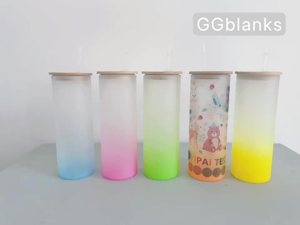 25oz Blank Sublimation Frosted Diy Gradient Ombre Color Straight Skinny ...