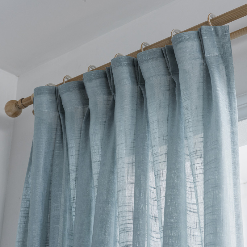 Simple modern cotton linen plain color window curtain living room ...
