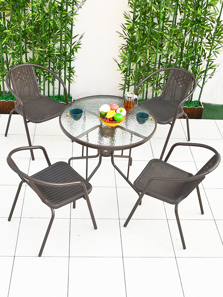 Courtyard garden outdoor table and chair courtyard with umbrella coffee ...