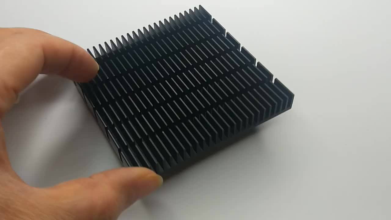 Black Anodized Aluminum Heat Sink Square Shape For Power Amplifier For ...