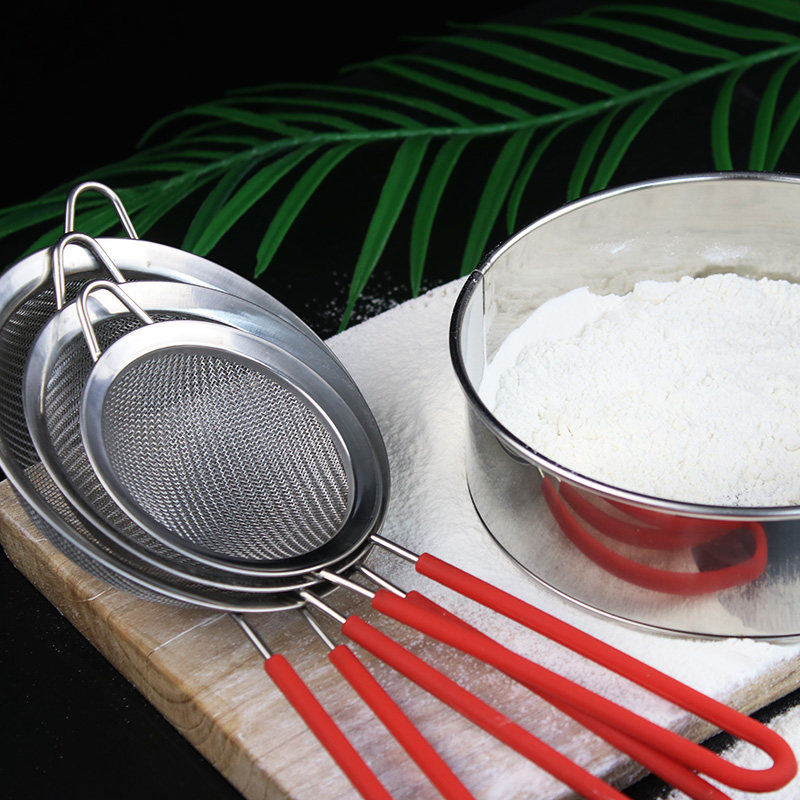 Flour sieve stainless steel sieve 304 handheld noodle sieve household ...