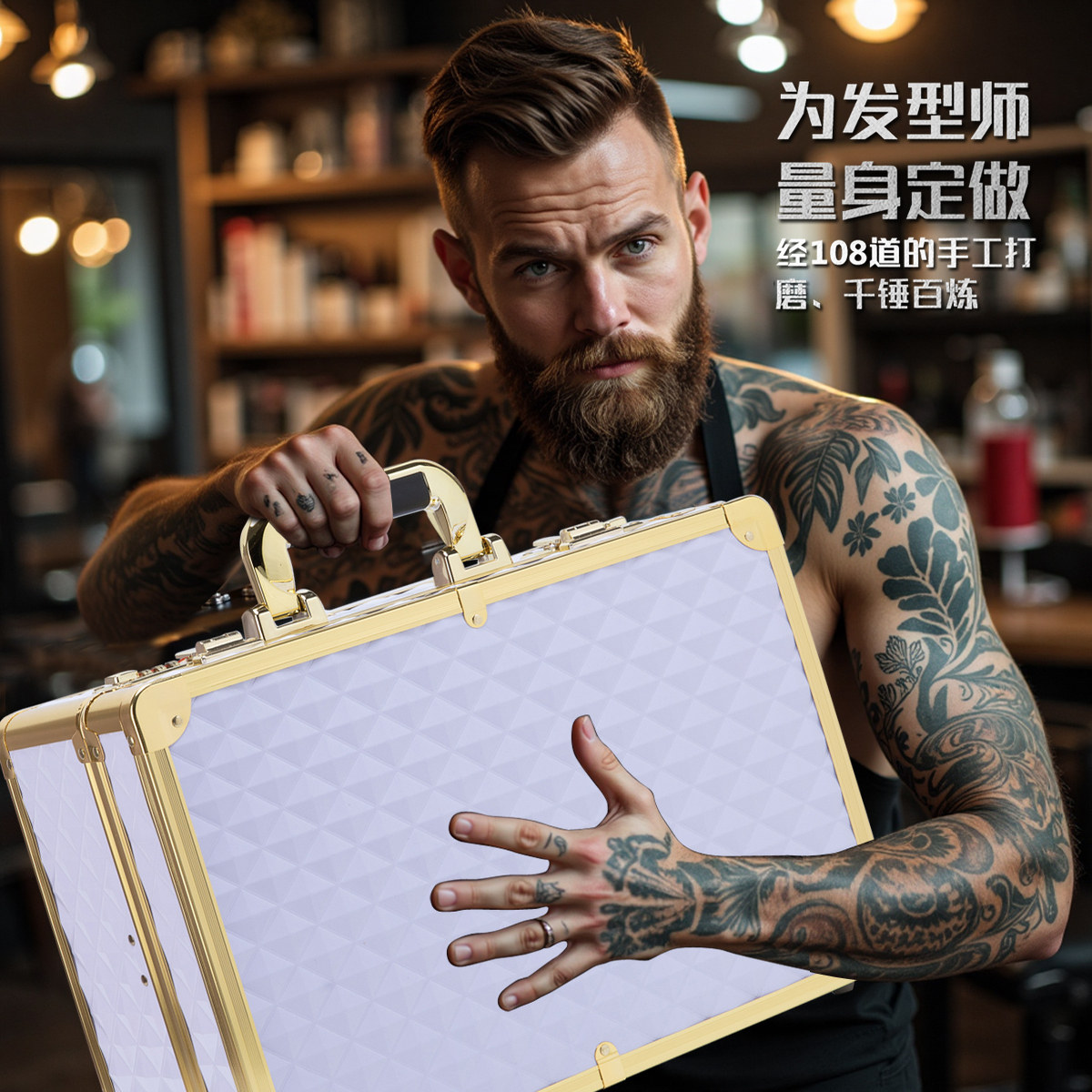New trendy hairdressing tool box 👑 High-end combination lock storage ...