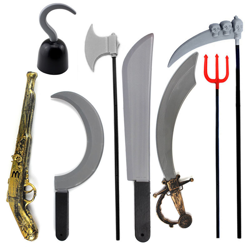 Colorful Halloween props plastic simulation weapons knives, guns and ...