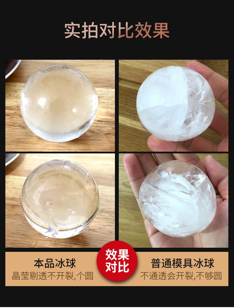 XEI3透明冰球冰块模具无气泡圆球形冰格制冰器威士忌冰块盒制冰盒-阿里巴巴