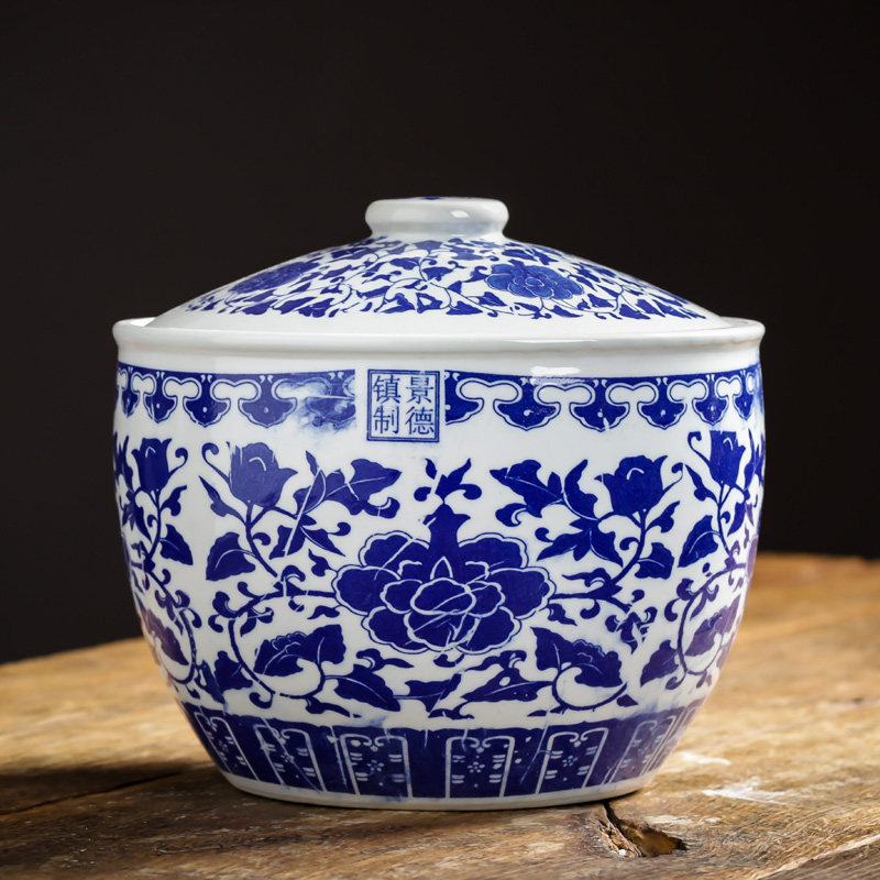 Buy Jingdezhen ceramic rice cylinder with lid household 20 catty seal ...