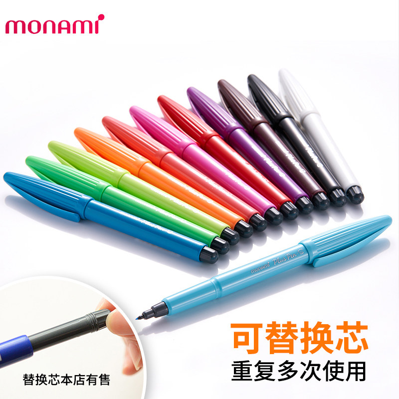 [USD 5.11] Korean Munami Monami Colored Fiber Pen Replaceable Core Hook ...