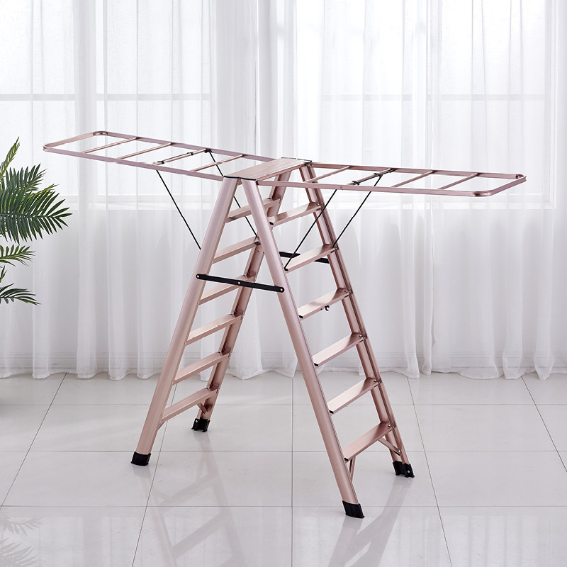 Buy Aluminum alloy household ladder to dry Hanger floor-to-ceiling ...