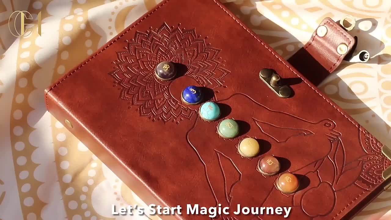 Custom Logo Luxury Crystal Yoga 7 Chakra Novos Notebook Witchcraft ...