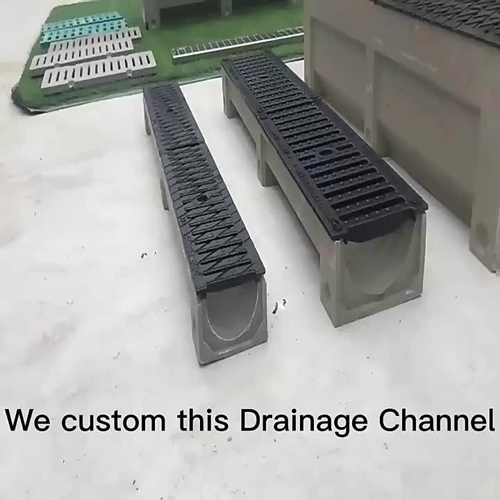 Outdoor Resin Concrete Water Drain Gutter Trench Drain System Pvc U ...
