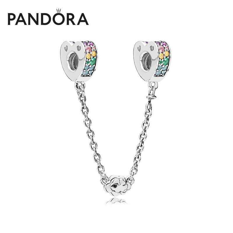 Pandora潘多拉缤纷爱的弧线925银安全链797021N-Taobao