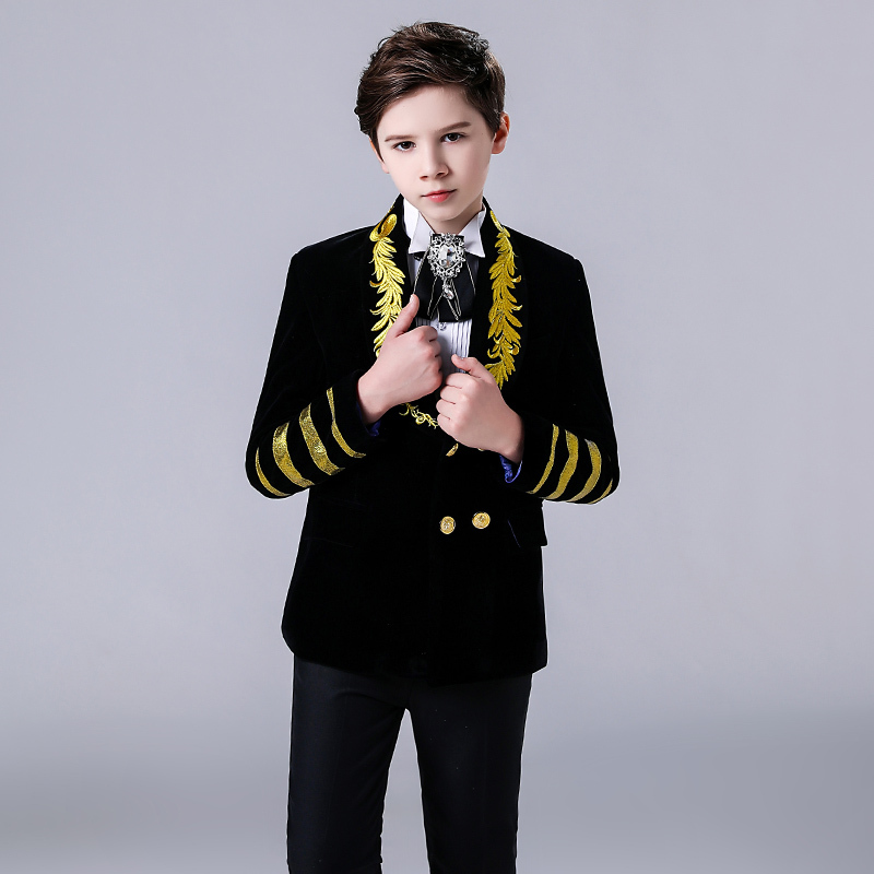 Boy's jazz dance sequin coats chorus host singer performance jacket ...