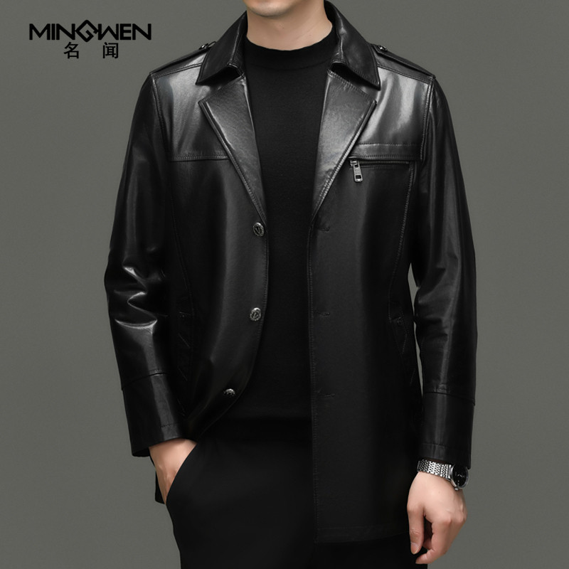 2025 new goatskin leather mid-length jacket for men - recommended ...