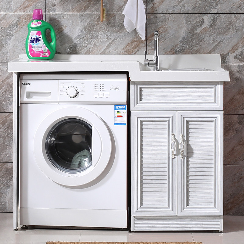 [USD 218.84] Wash wardrobe balcony cabinet combination space aluminum ...