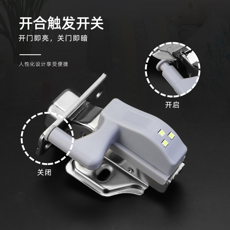 [USD 4.93] LED cabinet hinge lamp wireless wardrobe lampshade wine ...