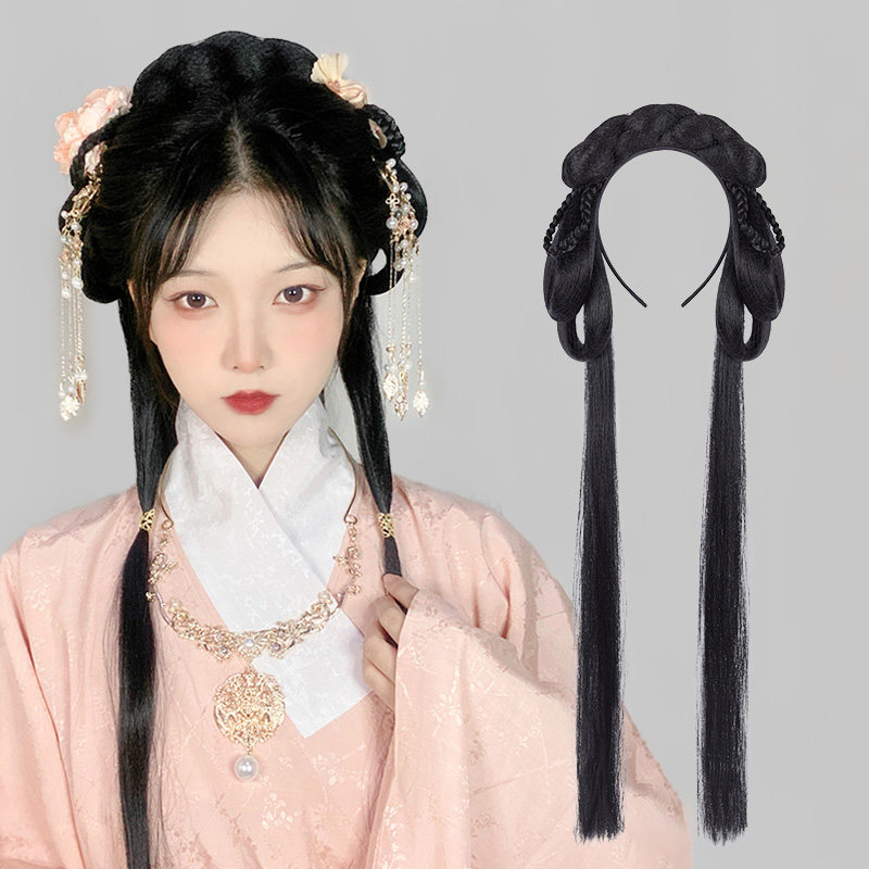 古装汉服假发包怎么戴？新手教程轻松get古典盘发造型！_发包_淘宝美妆网