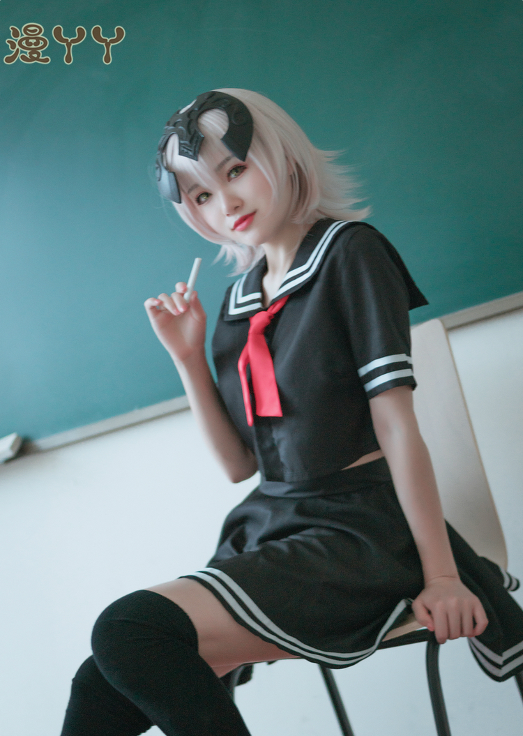 现货 Fate FGO黑贞白贞德JK cos水手服假发大佬女装假-阿里巴巴