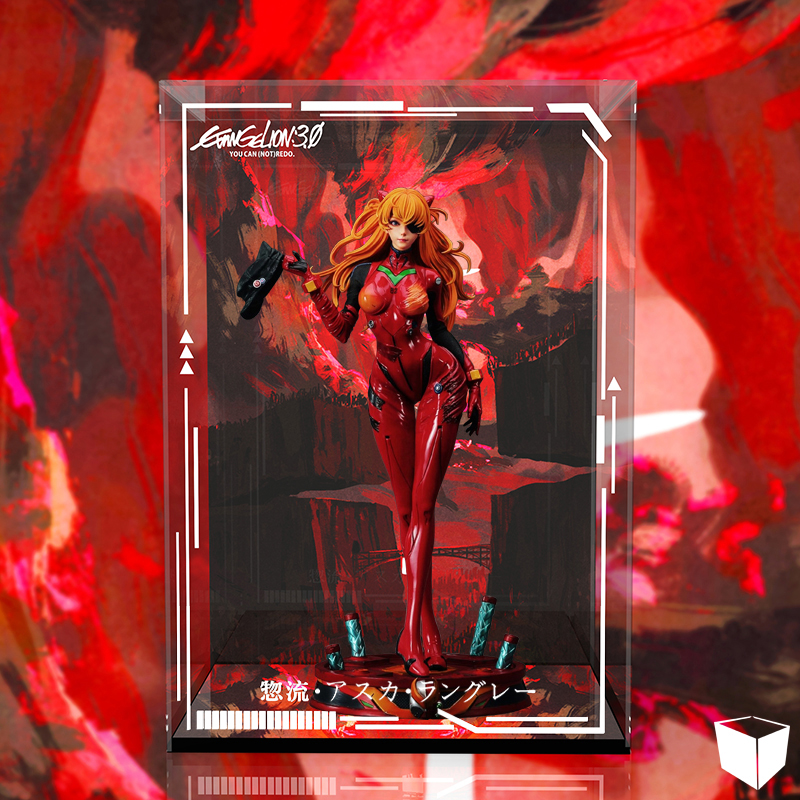 【魔盒】PPS 新世纪福音战士 明日香 雕像GK 手办 防尘Led 展示盒-Taobao