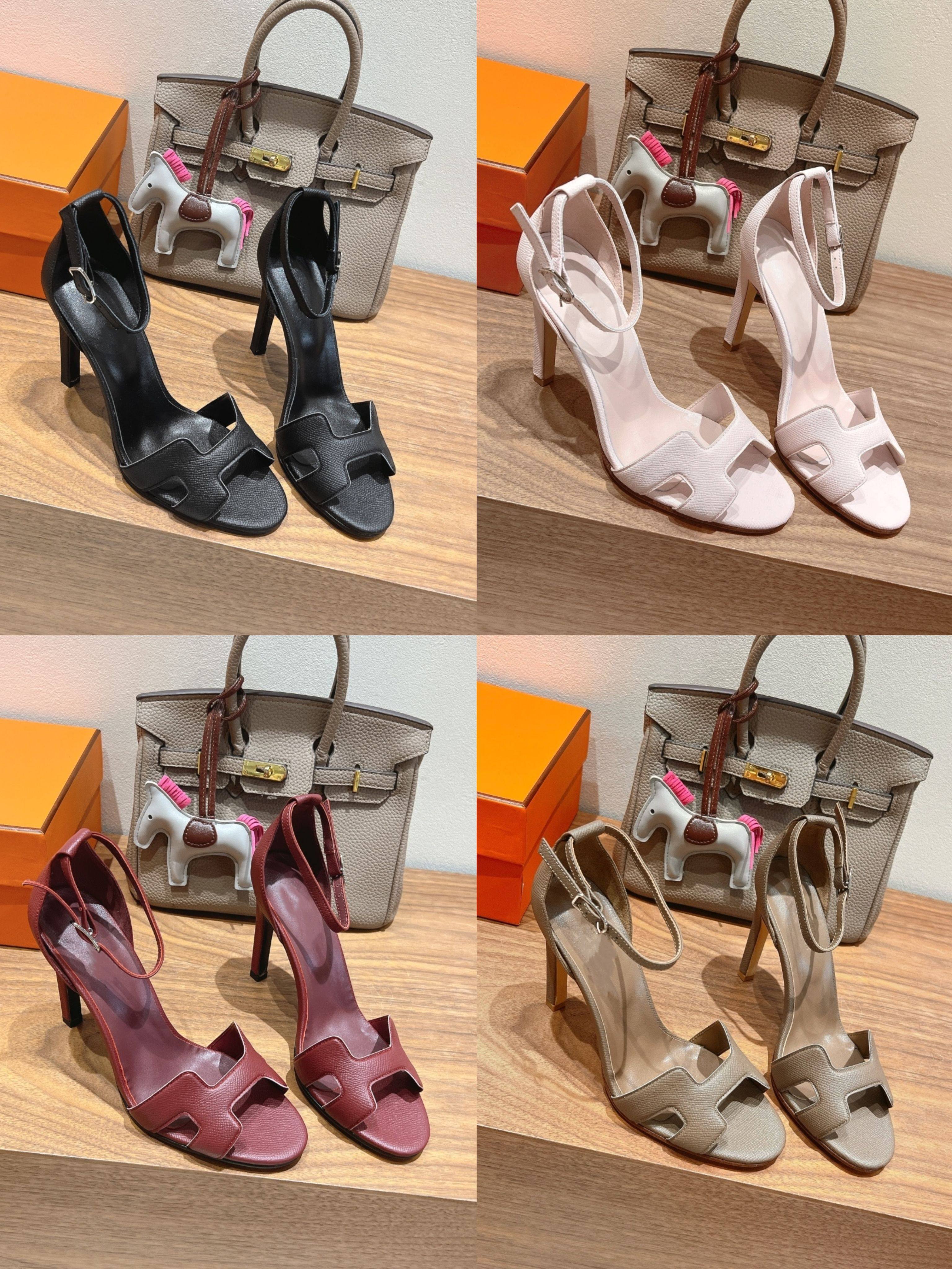 European summer collection: genuine leather slingback sandals with open ...