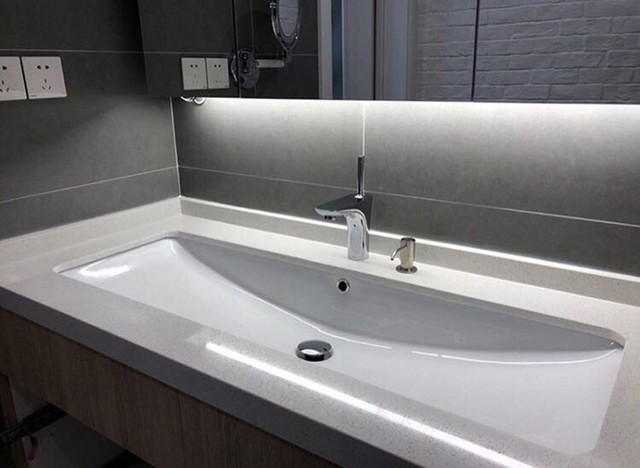 Large-size ceramic undercounter basin 1 meter 9080760 Large double head ...