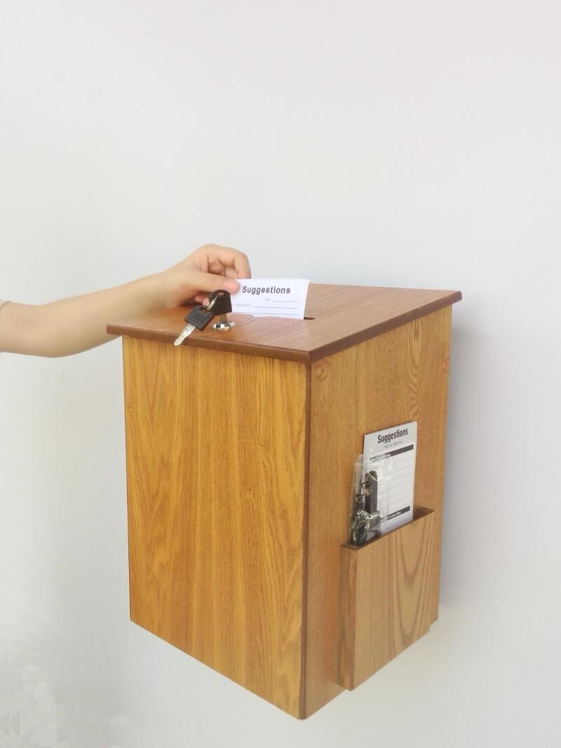 Large wooden charity donation box suggestion box dedication box hanging ...