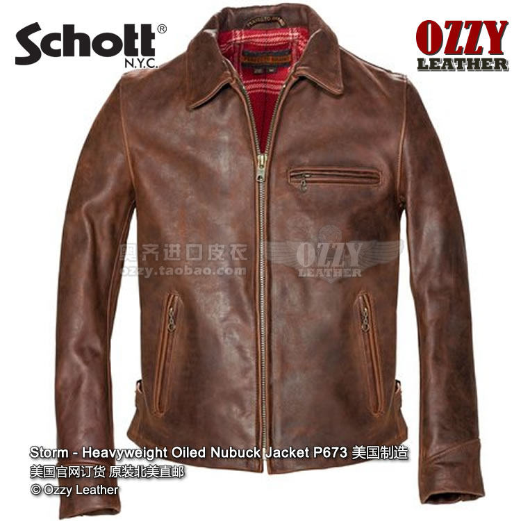 Купить Мужская одежда 海外直邮包税 schott nyc p673 风暴 重型浸油牛皮夹克 美国制造 Others в ...