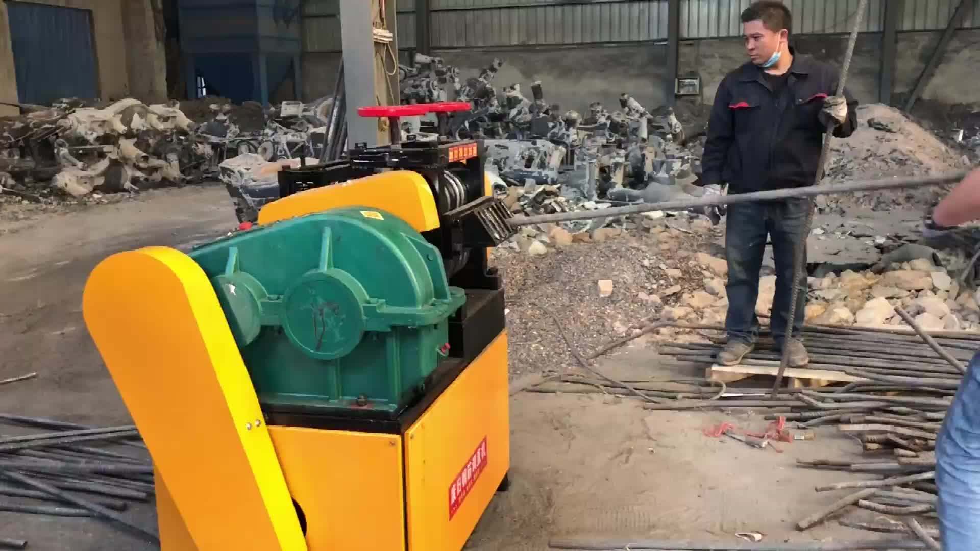 Double Motor Scrap Rebar Straightening Machine 6-25 Mm Wasted Steel ...