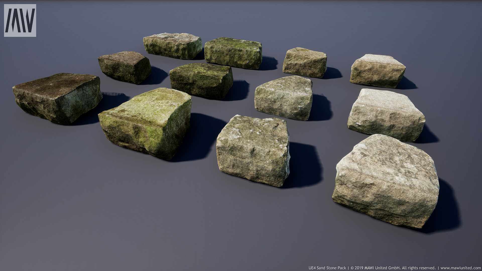 MW Sand Stones写实照片扫描沙漠石头模型Unreal虚幻UE4 27