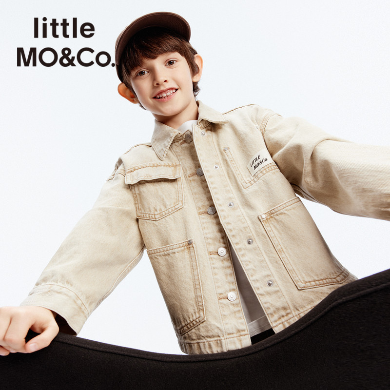 little moco 24秋装新款男女童纯棉长袖牛仔外套：多口袋夹克，萌娃穿搭新宠儿！-儿童牛仔外套-淘宝好物网